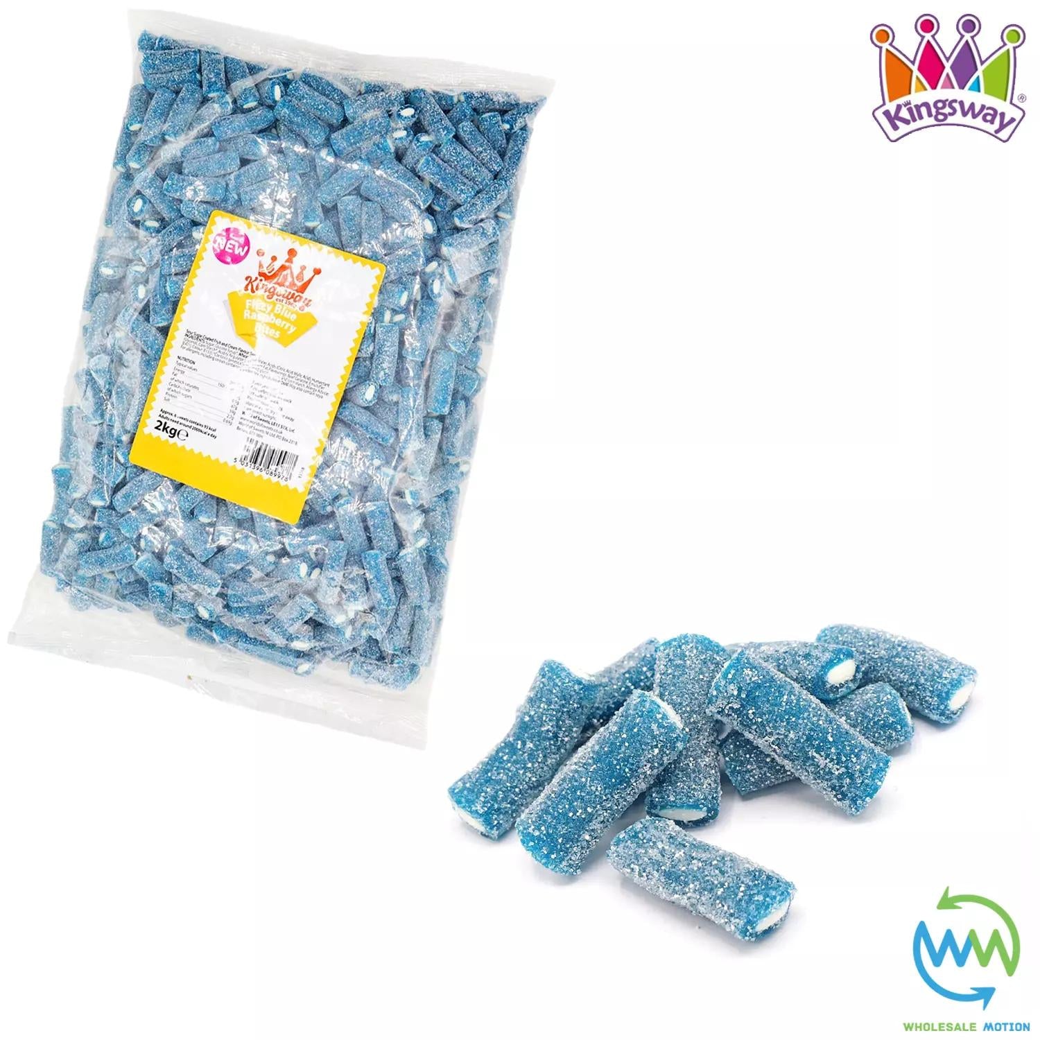 FIZZY BLUE RASPBERRY BITES Sweets GUMMY Candy JELLY GUMMIES Kingsway P ...