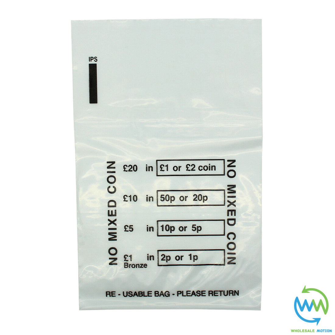 Plastic COIN BAGS No Mixed Coins Cash MONEY BANK Retail CHANGE Denomin ...
