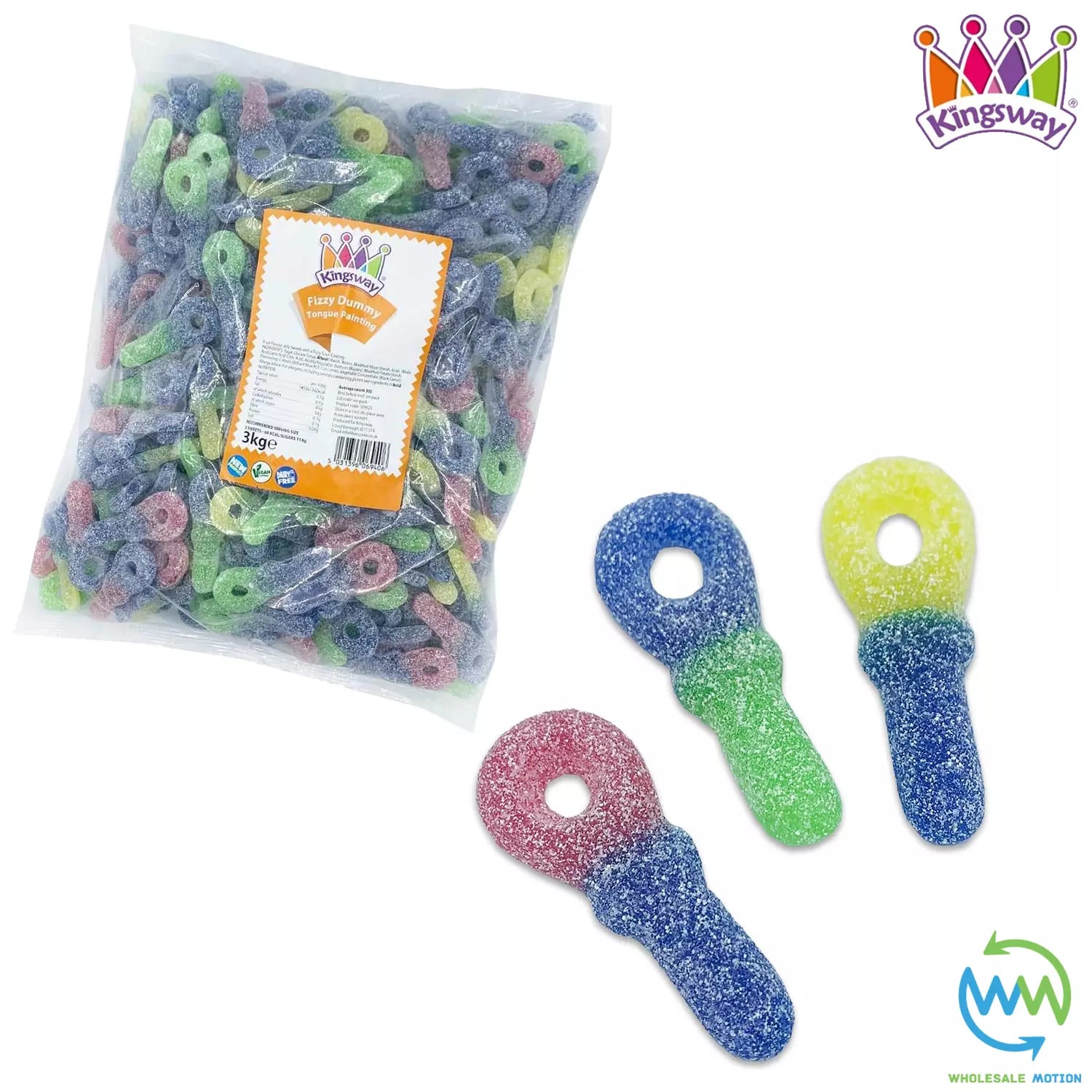 Kingsway FIZZY TONGUE PAINTING DUMMIES Sweets CANDY Gummy Jelly Dummy ...